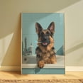 Affixzi Funny German Shepherd Bathroom Art Print, Quirky Dog Lover Gift ...
