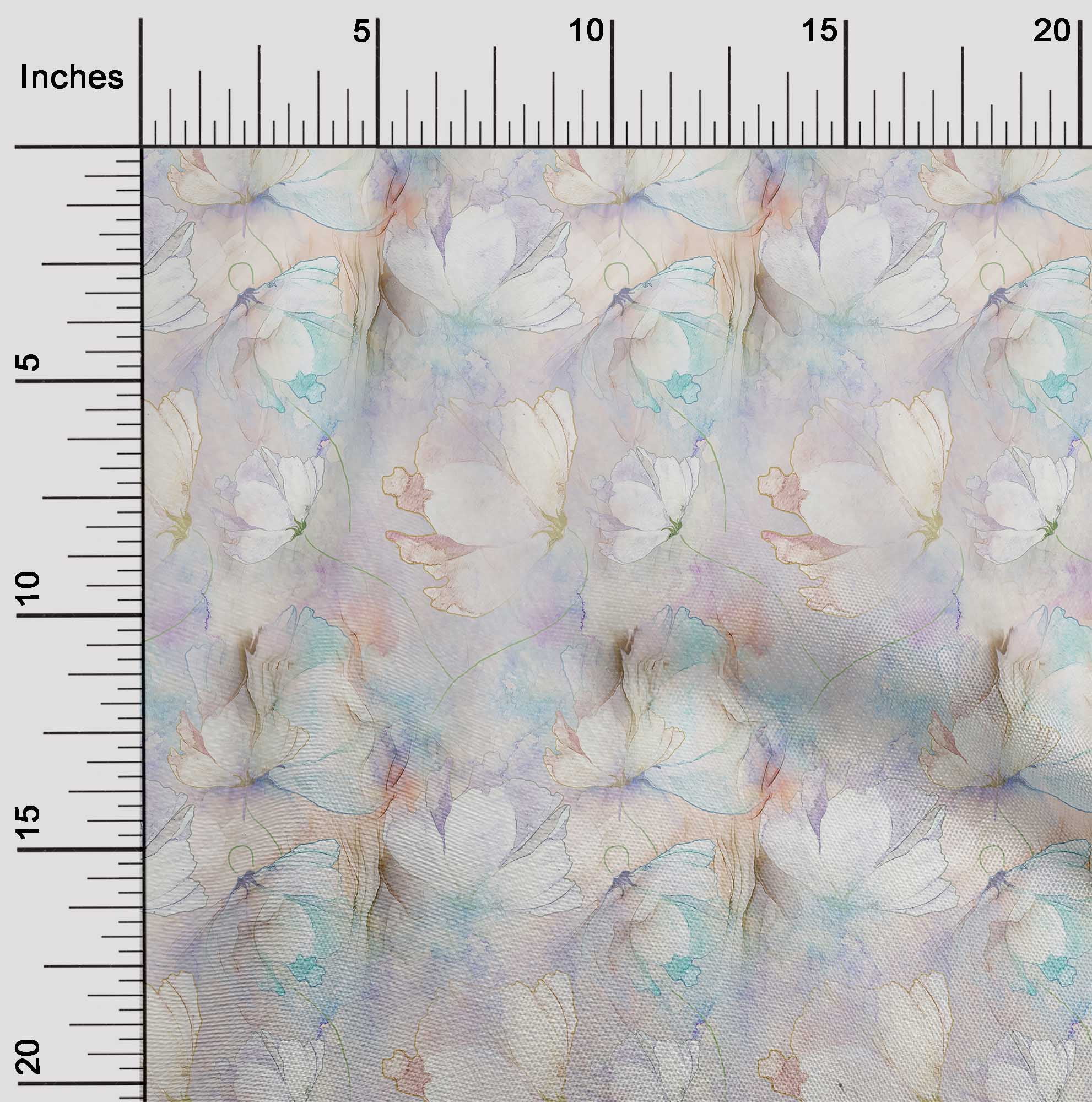 oneOone Viscose Chiffon Light Pink Fabric Flower Sewing Material Print ...