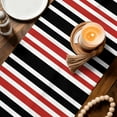 Red Black Stripe Table Runner Linen Burlap Table Runner 36 Inches Small ...