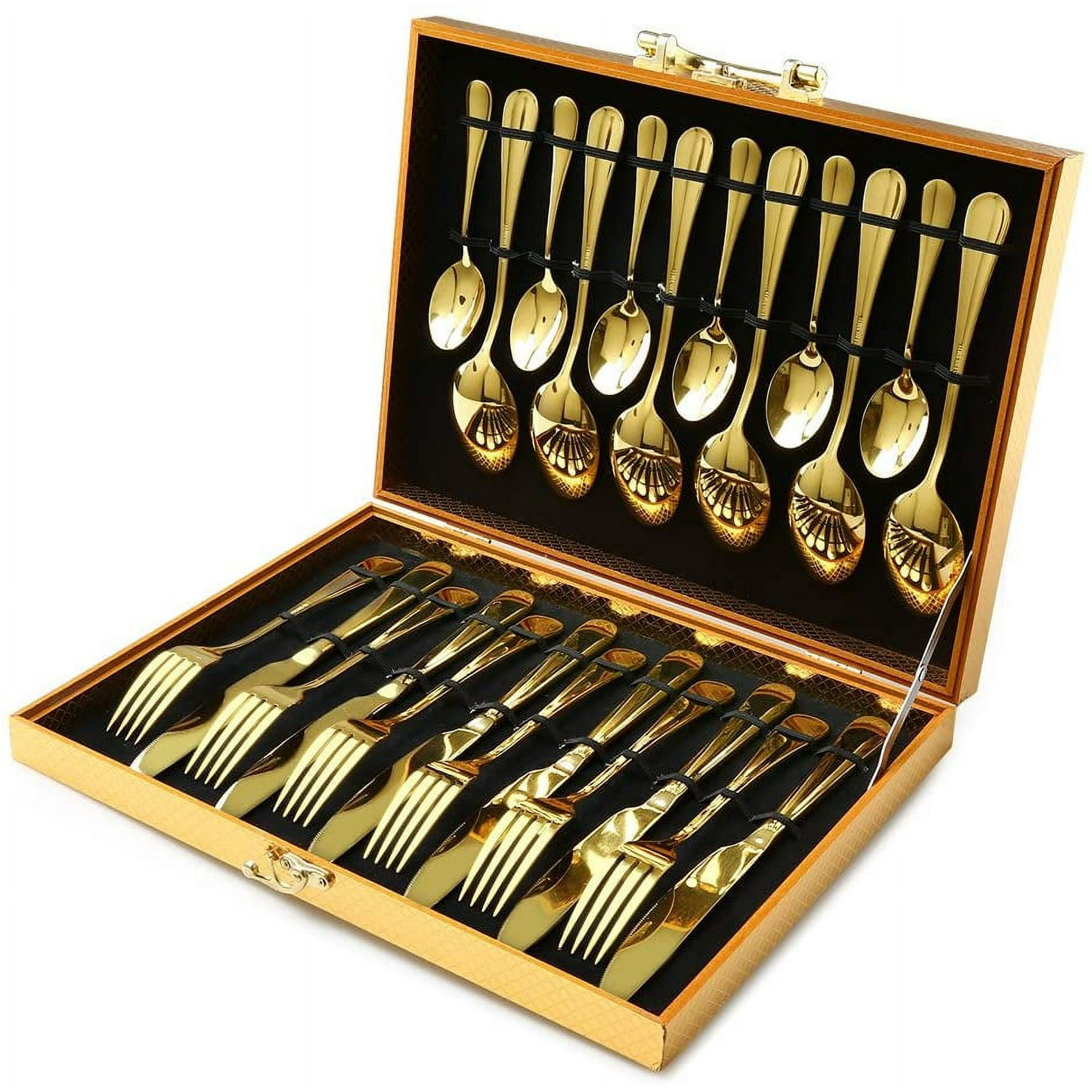 Click here for Gallfeel Cutlery Set Golden For 6 People  24 Piece... prices