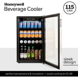 Honeywell Beverage Refrigerator and Cooler, 115 Can Mini Fridge with ...