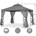ABCCANOPY 10'x10' Outdoor Patio Gazebo Canopy with Mosquito Mesh ...