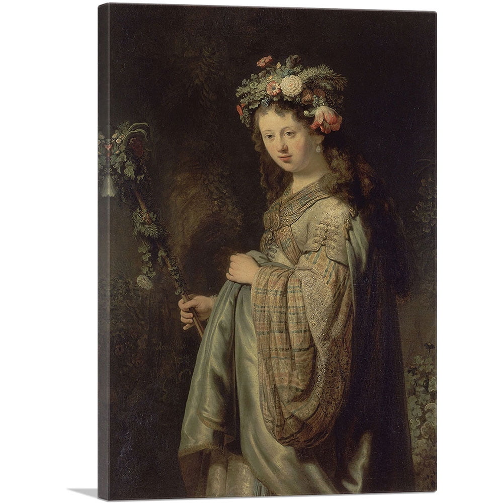 ARTCANVAS Flora 1634 Canvas Art Print by Rembrandt van Rijn - Size: 26 ...