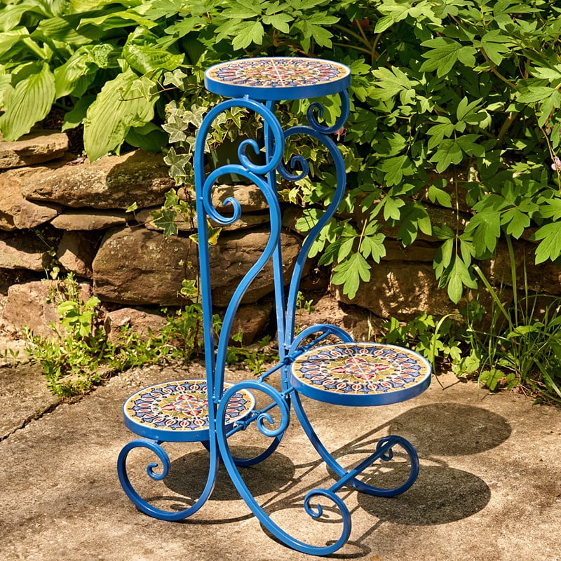 Three Tier Mosaic Plant Stand "London" - Walmart.com