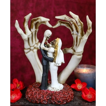 Love Never Dies Wedding Bride And Groom Skeleton Couple In Dancing Pose Figurine - Walmart.com