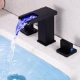 Bathroom Faucet Three Hole Waterfall Discoloration Temperature Control ...