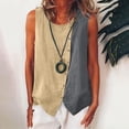 Ashirexll Summer Tops for Women Summer Casual Color Blocked Sleeveless ...