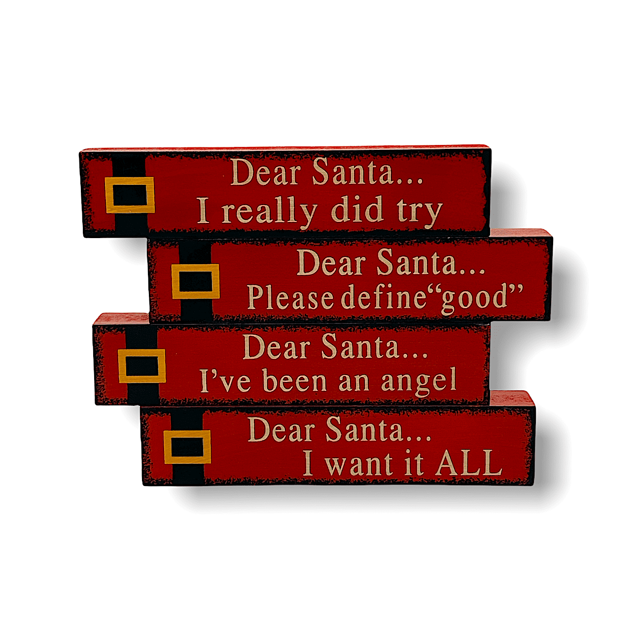 Set of 4 Dear Santa Blocks Christmas Ornaments For Home Office ...