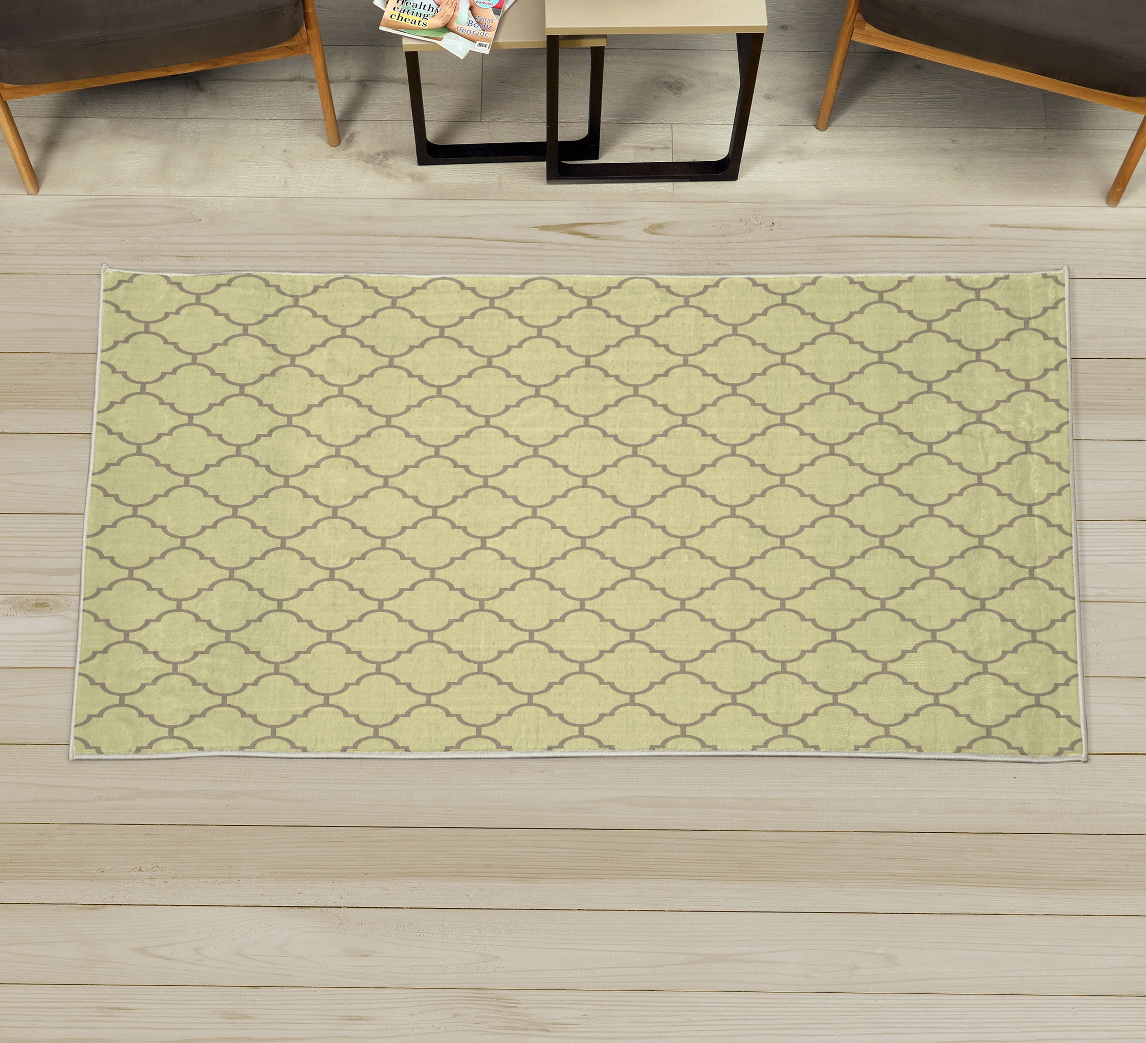 Geometric Decorative Rug, Simple Monochrome Patterns Linked Forms on ...