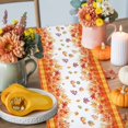 Autumn Farm Dog Orange Plaid Table Runner 13x90in Non-Slip Cotton Linen ...