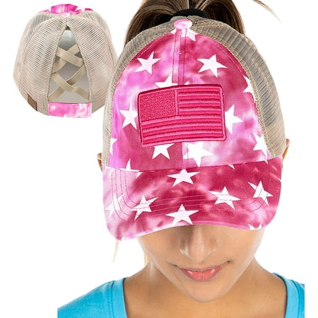 Funky Junque Criss Cross Hat Womens Baseball Cap Distressed Ponytail ...
