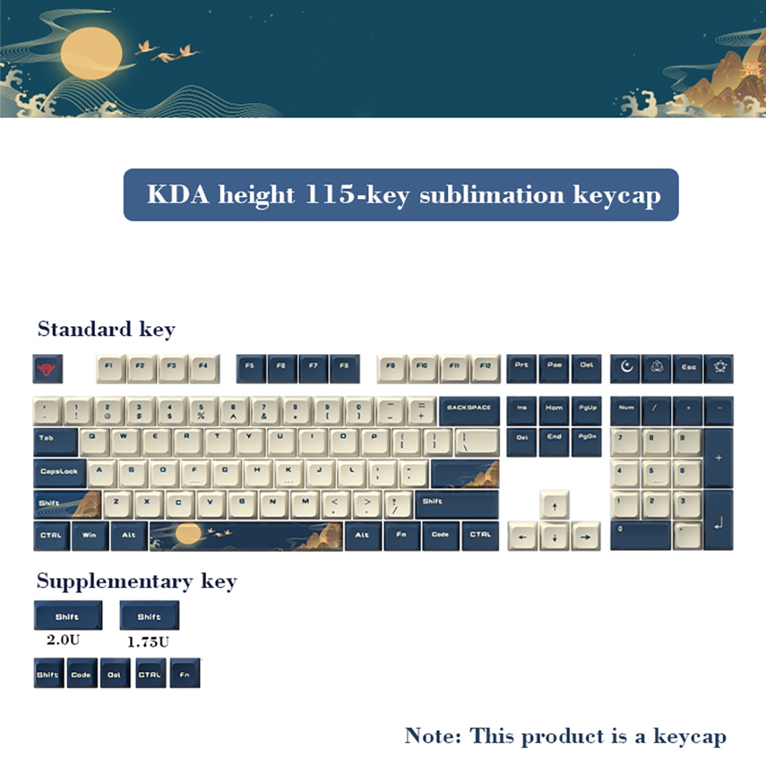 Buy 115 Keys PBT Keycaps Dye Sublimation XDA Mechanical Keyboard ...