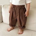 Boys Girls Solid Color Casual Pants with Slant Pockets Kids Cropped ...