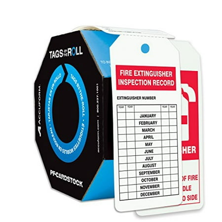 Accuform Signs TAR732 Tags By-The-Roll Fire Extinguisher Tags, Legend ...