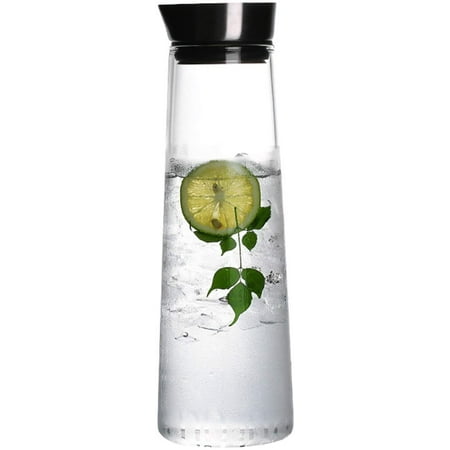 Glass Jug with Filter and Spout,Easy Clean Heat Resistant Glass Jug for ...