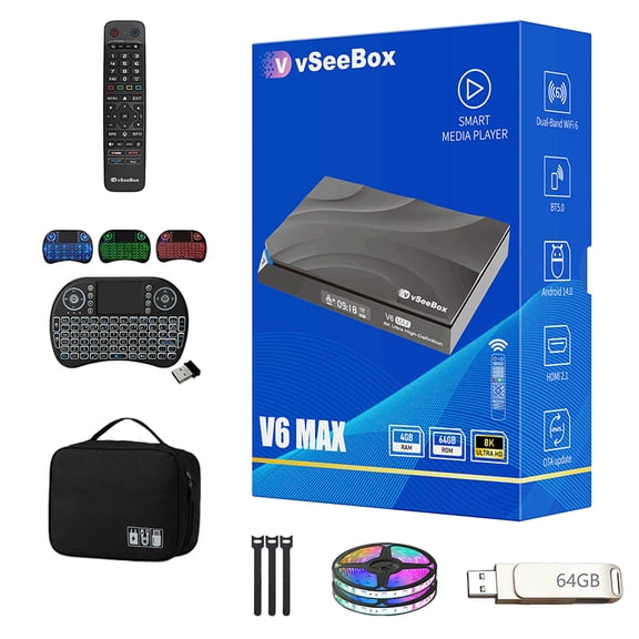 2026 VseeBox V6 Max Android 14 TV Box | 8K HDR | 4GB+64GB | WiFi 6 ...