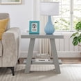 LIANGKA Athens Contemporary Gray Wood Shelf Side Table Rectangular ...