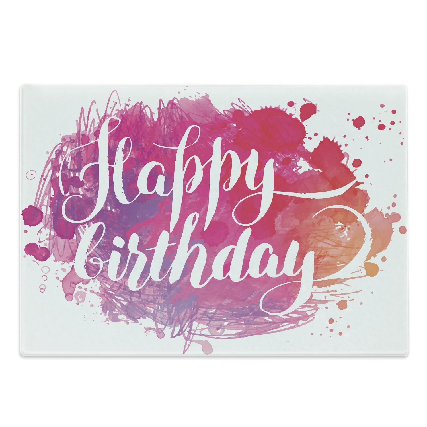 Birthday Cutting Board, Abstract Watercolored Splatters Hand Paint ...