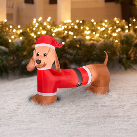Gemmy Airblown Inflatable 4' Wiener Dog Christmas Decoration – BrickSeek