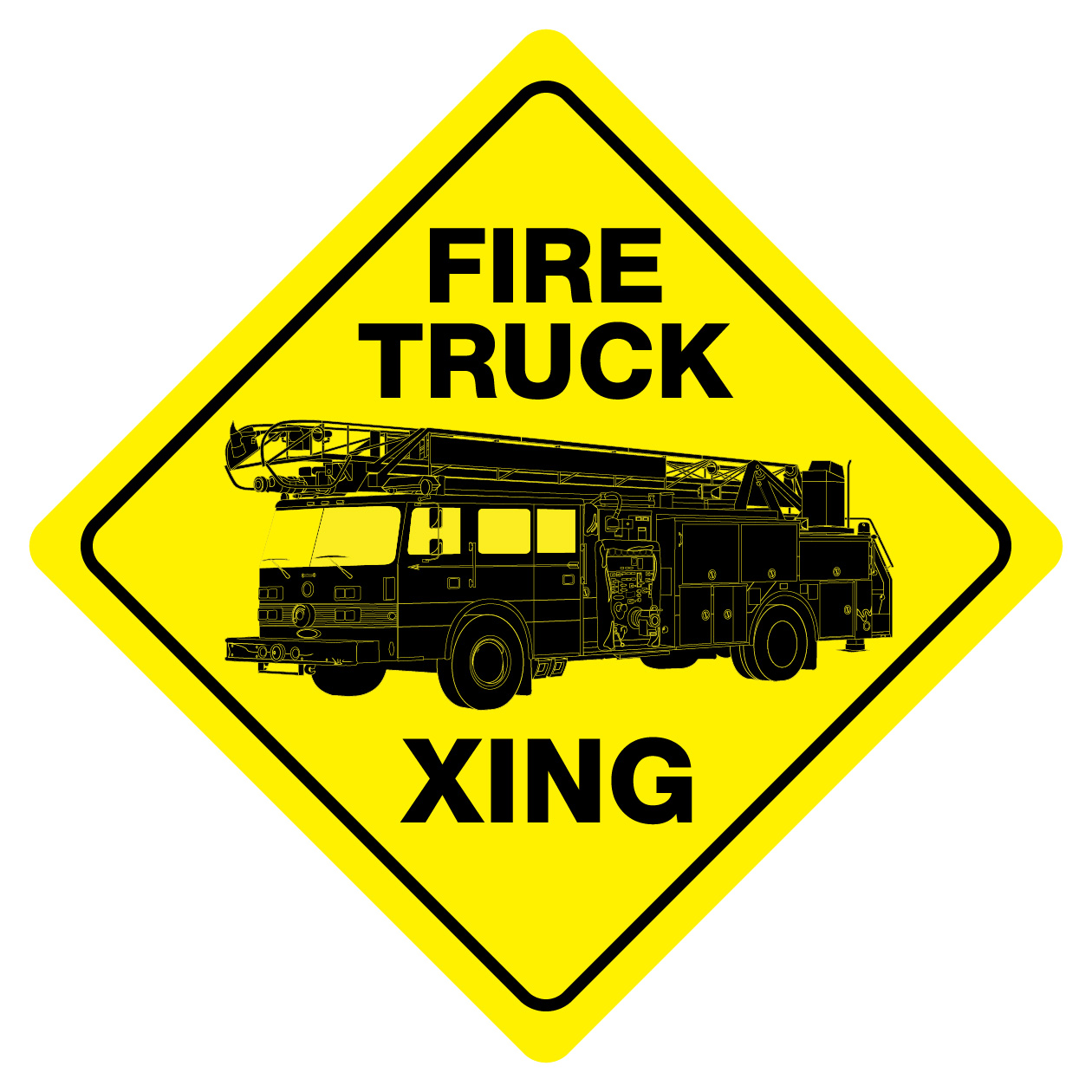 FIRE TRUCK CROSSING Funny Novelty Crossing Sign - Walmart.com