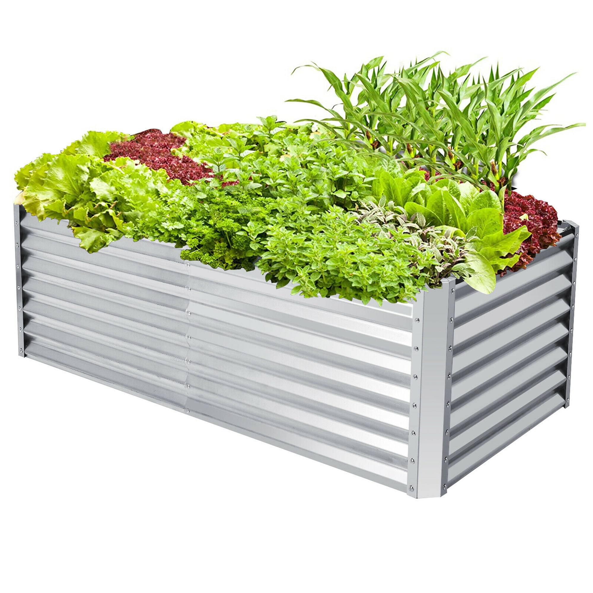 Gymax Raised Garden Bed Large Metal Planter Box Kit for Vegetable Herb ...