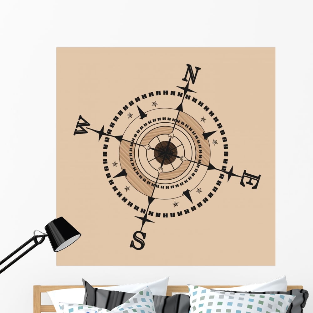 Old Compass Wall Mural by Wallmonkeys Peel and Stick Graphic (48 in W x ...