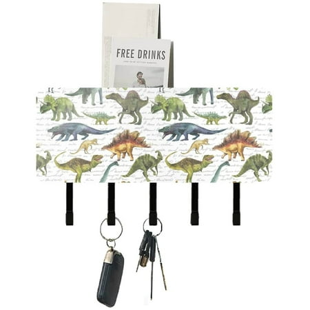 Hand Drawn Dinosaurs Key Holder for Wall Decorative Mail Organizer ...