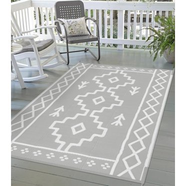 SIXHOME Outdoor Rugs with LED Strip Lights Patio Waterproof Reversible ...