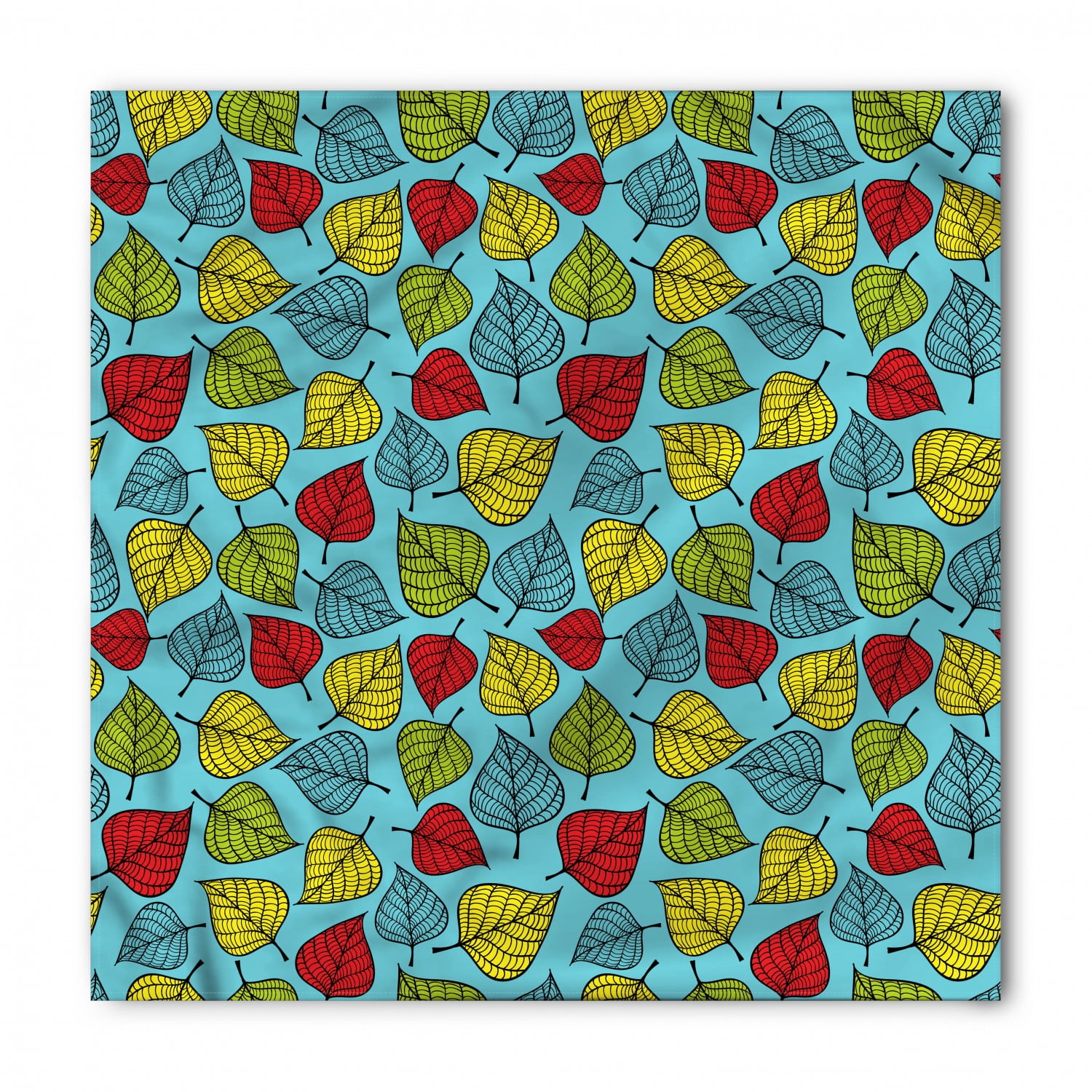 Nature Bandana, Falling Leaves on Blue, Unisex Head and Neck Tie, by ...