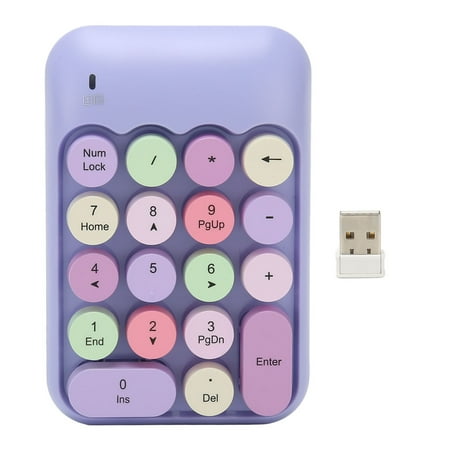 One Hand Numeric Keypad,2.4GHz Wireless Numeric Keypad Portable Number Pad Portable Silent ...