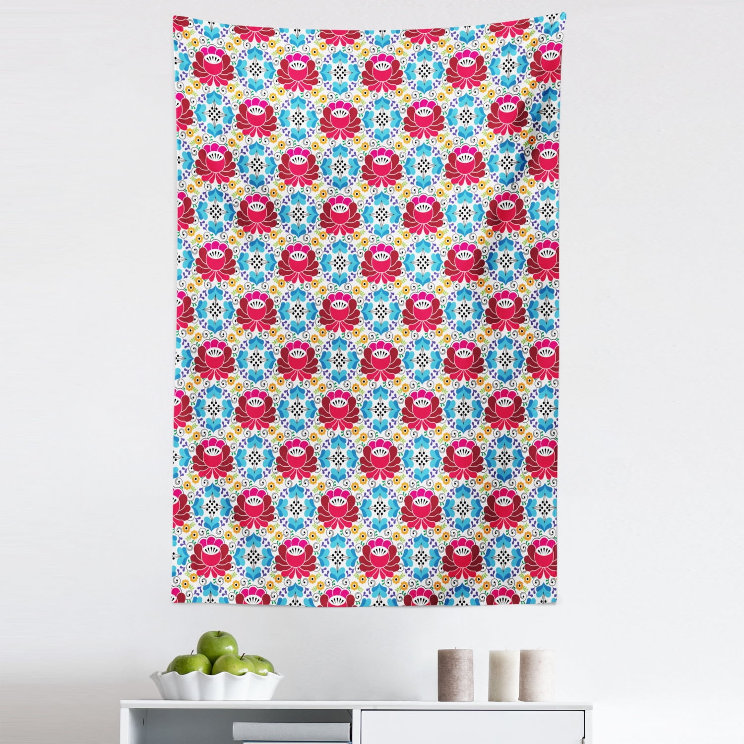Colorful Tapestry, Slavic Culture Russian Folk Pattern Floral Petals ...