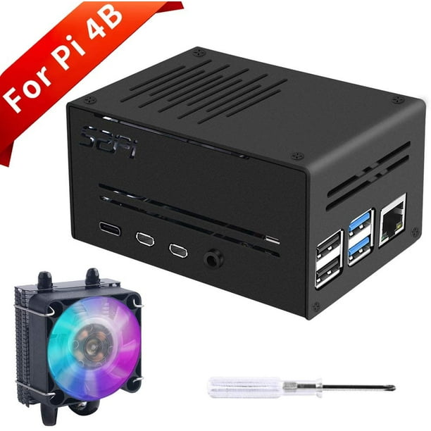 GeeekPi Raspberry Pi 4 Metal Case with Fan,Raspberry Pi 4B Case with Raspberry Pi Low-Profile ...