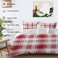 3 Piece Red Checkered Duvet Cover Set California King, Microfiber ...