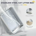 KDTHTF Extra Large Stainless Steel Cat Litter Box with Lid, Enclosed ...