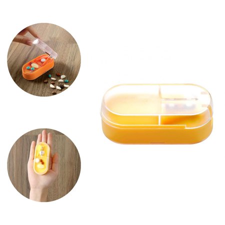 Pill Box Transparent Compact Size Reusable Multi-Compartment Dustproof ...