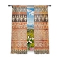 Boho Linear Sheer Curtains for Living Room Bedroom, Terracotta Brown ...