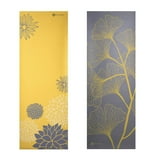 CAP Yoga Reversible Yoga Mat, 5mm with Carry Strap, Dahlia and Ginkgo ...