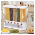 Rice Dispenser 6 Grid, Grain Storage Container with Measuring Cup ...