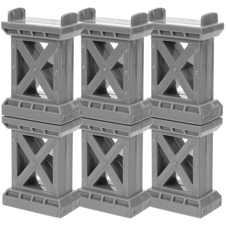 6pcs Train Bridge Pier High Level Blocks Track Riser Stabilizers Train ...