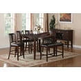 Dark Brown 24-inch Counter Ht Chairs Upholstered Seats Set of 2 ...