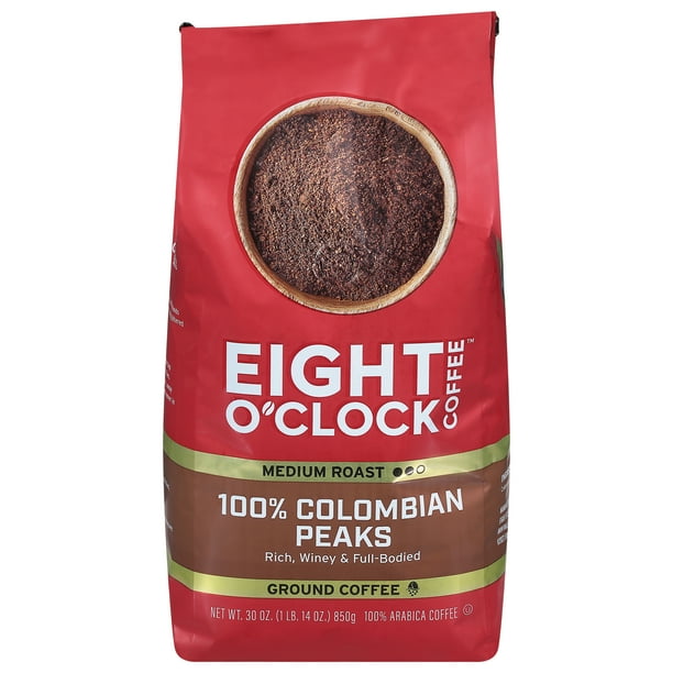 Eight O'Clock 100% Colombian Peaks Medium Roast Ground Coffee, 30 Oz, Bag - Walmart.com