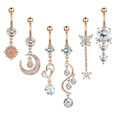 OUFER Claw Belly Button Rings 14G Surgical Steel Navel Piercing Jewelry ...