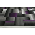 Allstar 5x7 Modern Purple Rug, Charcoal Grey Geometric Brick Gradient ...