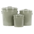 Set Of Three Metal Storage With Classic Garbage Can Design - Red ...