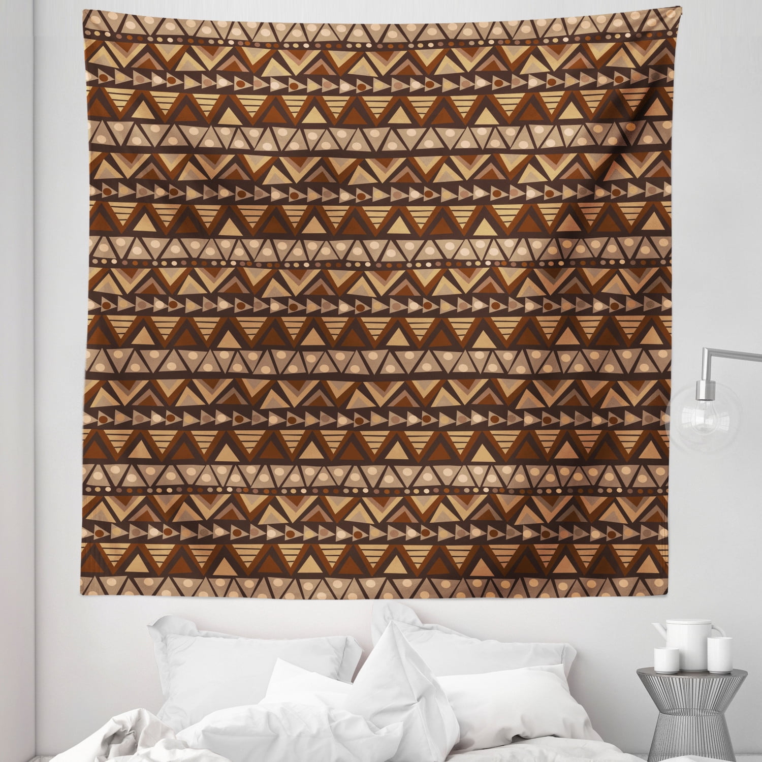 Aztec Tapestry, Doodle of Prehistoric Geometric Motifs in Earthy Tones ...