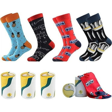 Moyel Men's Crazy Fun Dress Crew Socks, Size 7-13, Funky Novelty Gifts ...