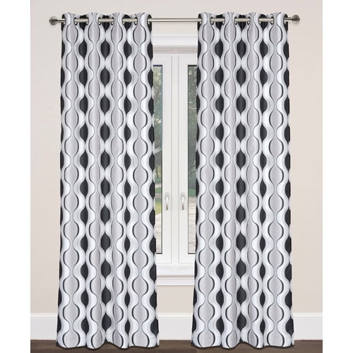 LJ Home Zen Hourglass Faux Silk Grommet Curtain Panel (Set of 2 ...