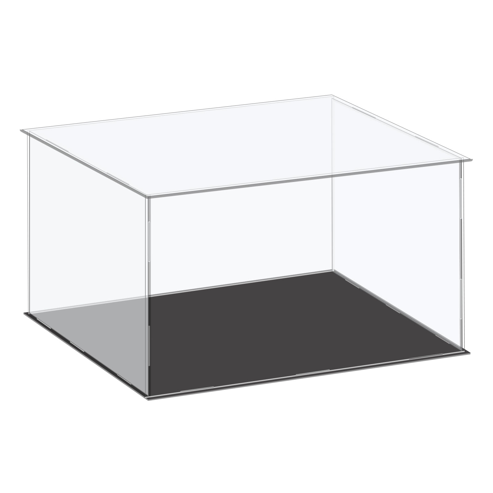 Uxcell Acrylic Display Case Plastic Box Cube Storage Box Clear Small Assemble Dustproof Showcase ...