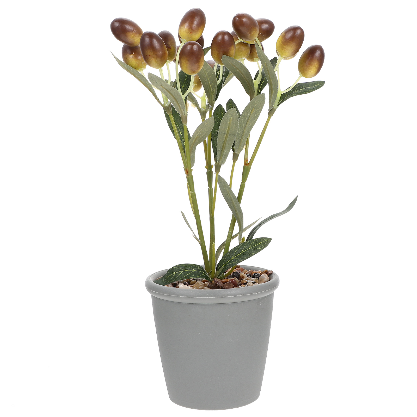 OUNONA Artificial Potted Plants Plant Bonsai Mini Fruit Tree Fake Faux Pot Flower Olive Small ...