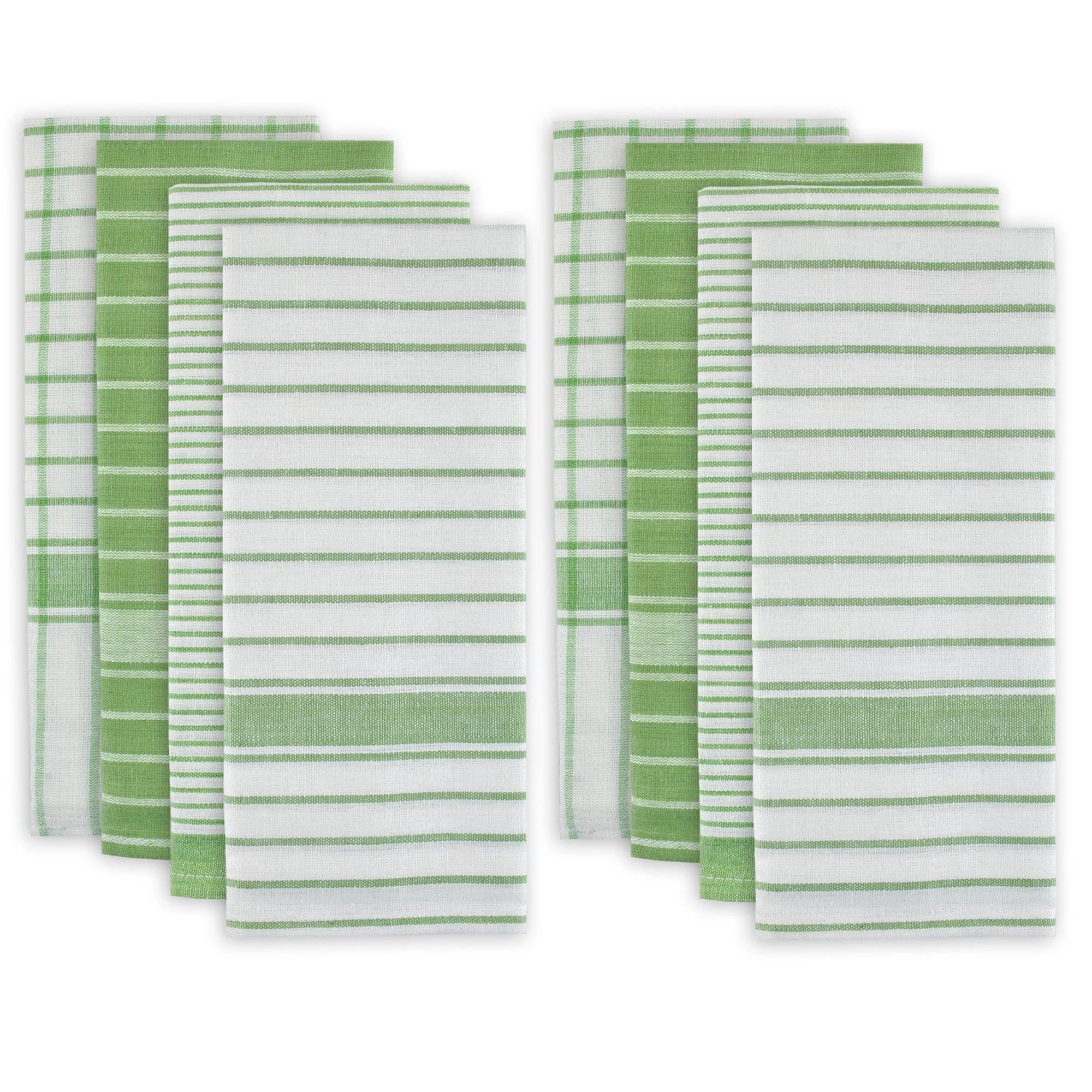 CC Home Furnishings Set of 8 Green and White Striped Rectangular Dish ...